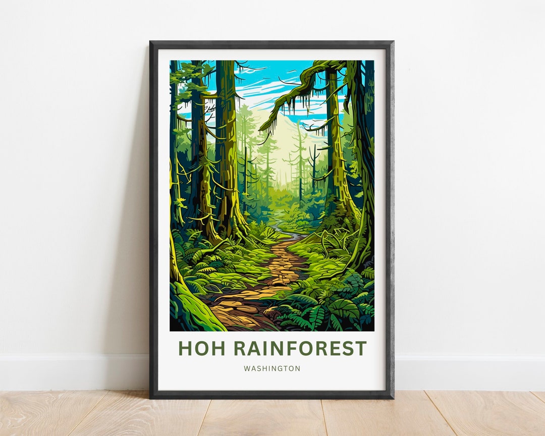 Hoh Rainforest Travel Print - Hoh Rainforest Poster, Olympic National ...