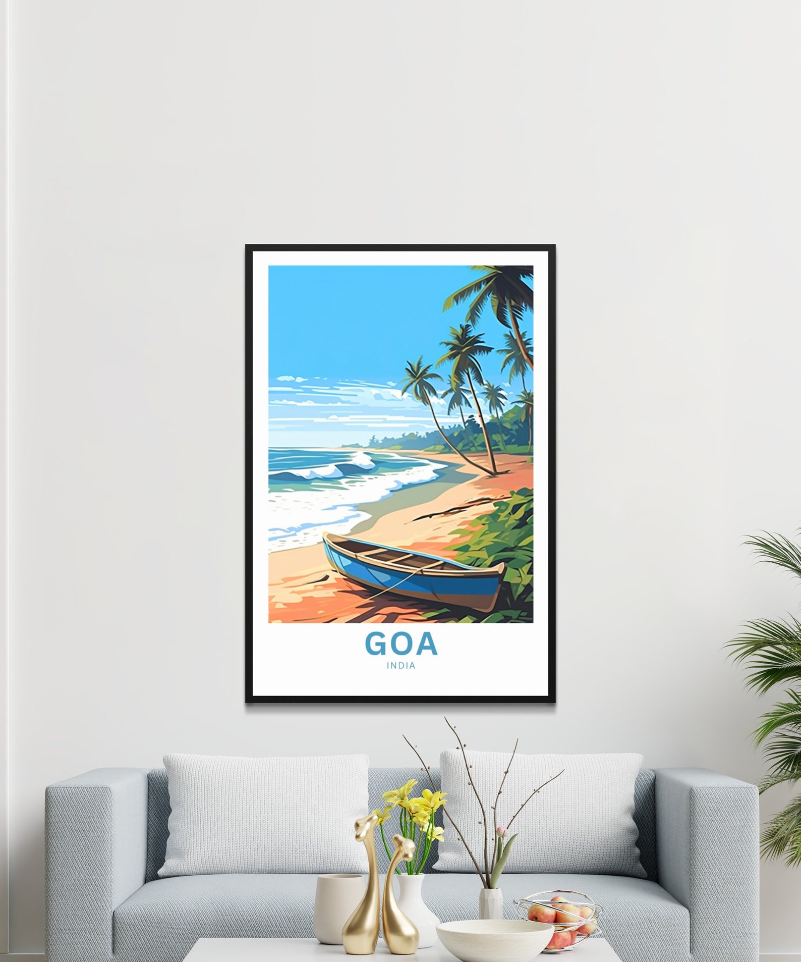 Goa Travel Print - Goa Poster, India Wall Art, Framed Present, Gift ...