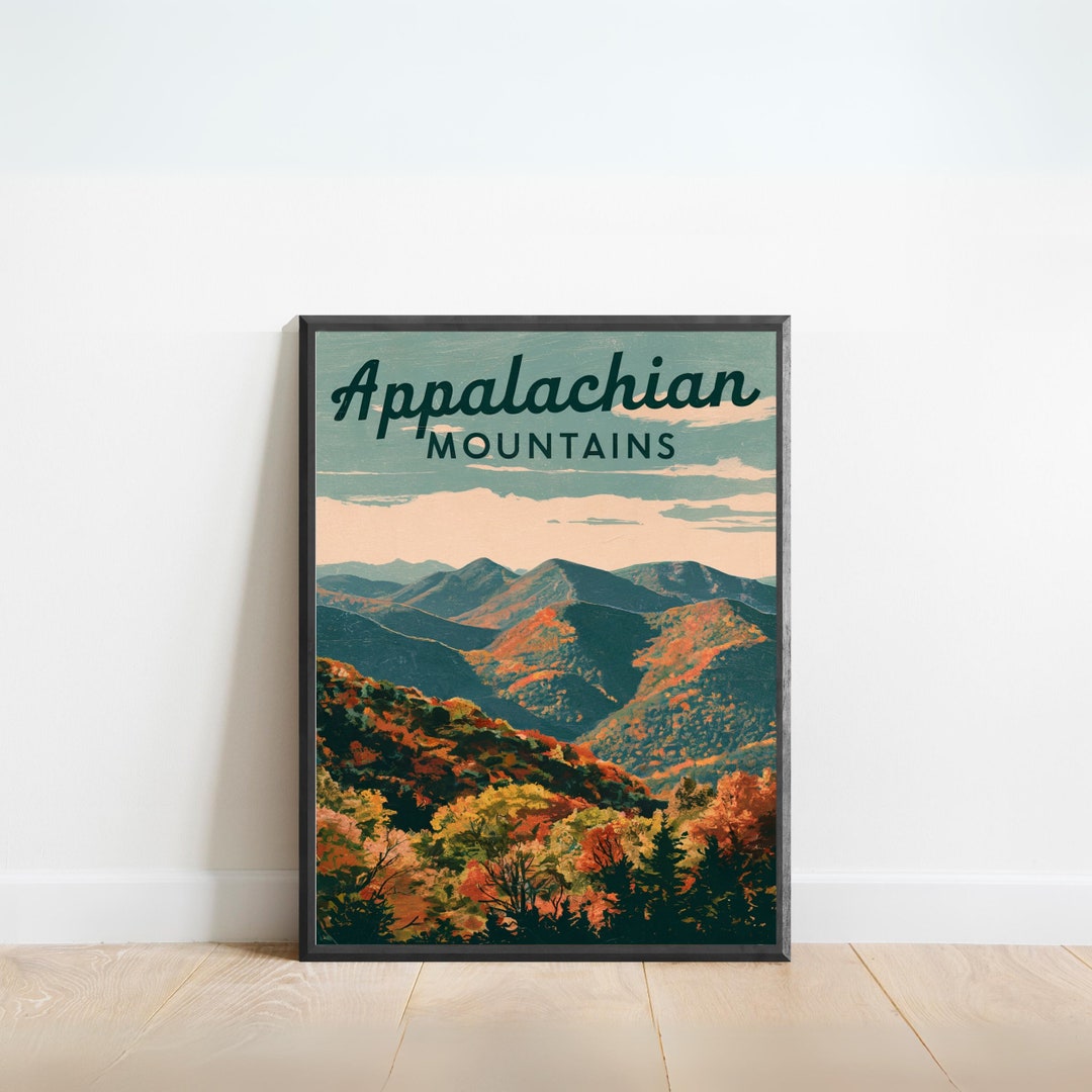 Appalachian Vintage Travel Poster - Appalachian Print, United States ...