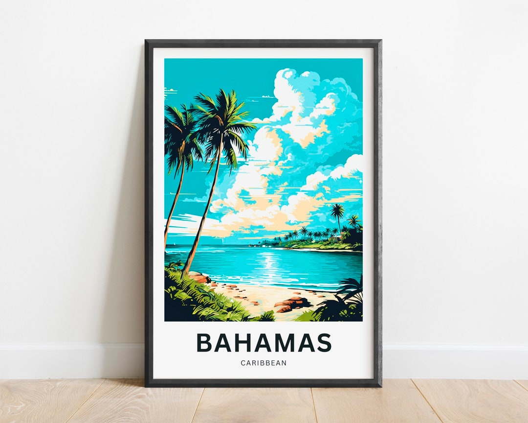 Bahamas Travel Print - Bahamas Poster, Caribbean Wall Art, Framed ...