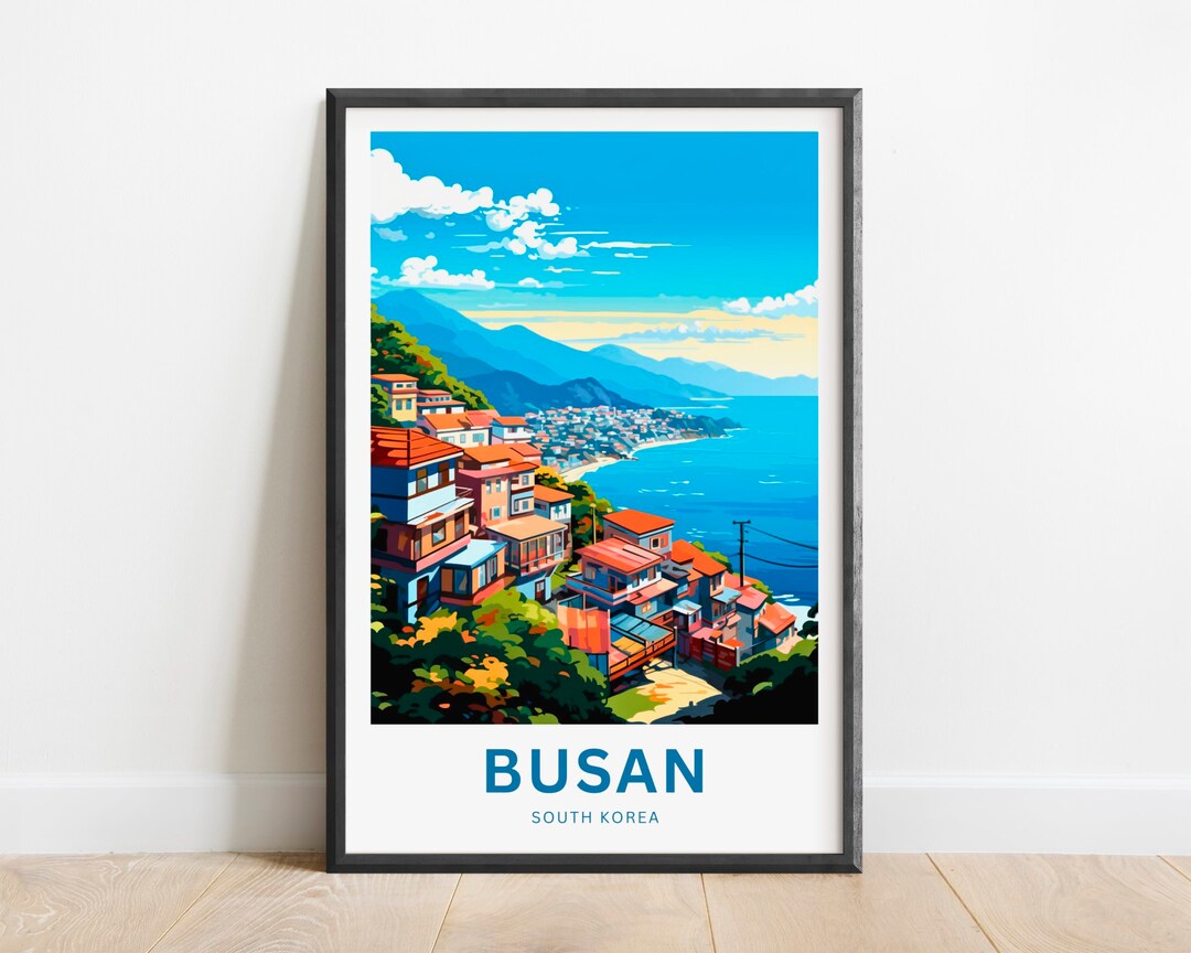 Busan Travel Print - Busan Poster, South Korea Wall Art, Framed Present ...