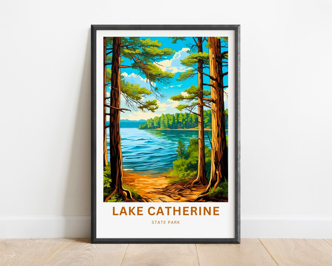 Lake Catherine Travel Print - Lake Catherine Poster, State Park Wall ...