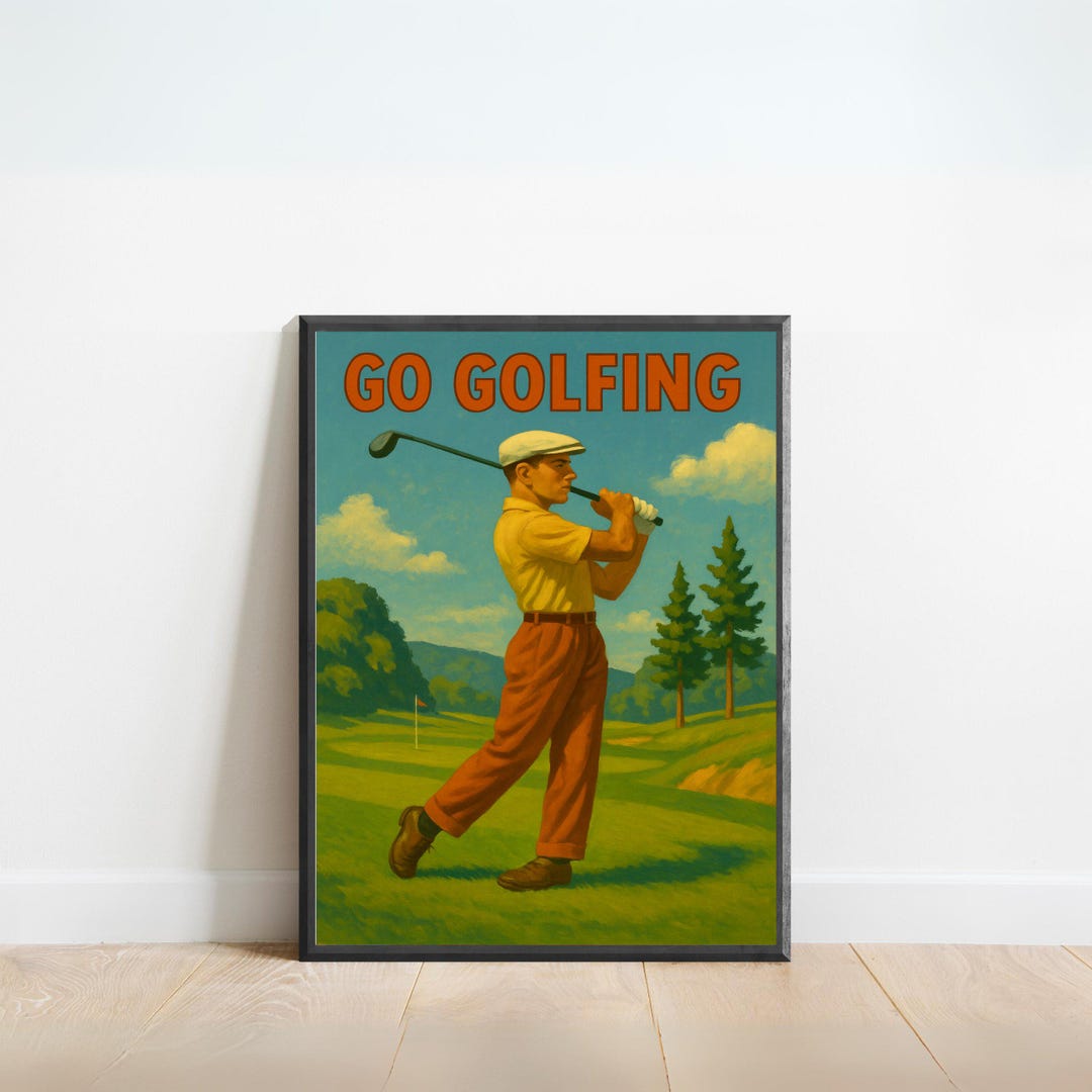 Golfing Poster – Retro Golf Wall Art for Golf Lovers and Sports ...