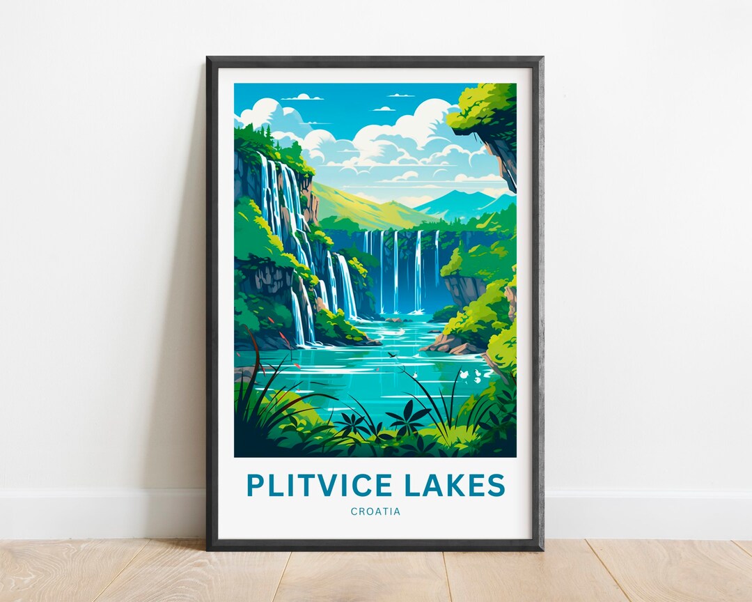 Plitvice Lake Travel Print - Plitvice Lake Poster, Croatia Wall Art ...