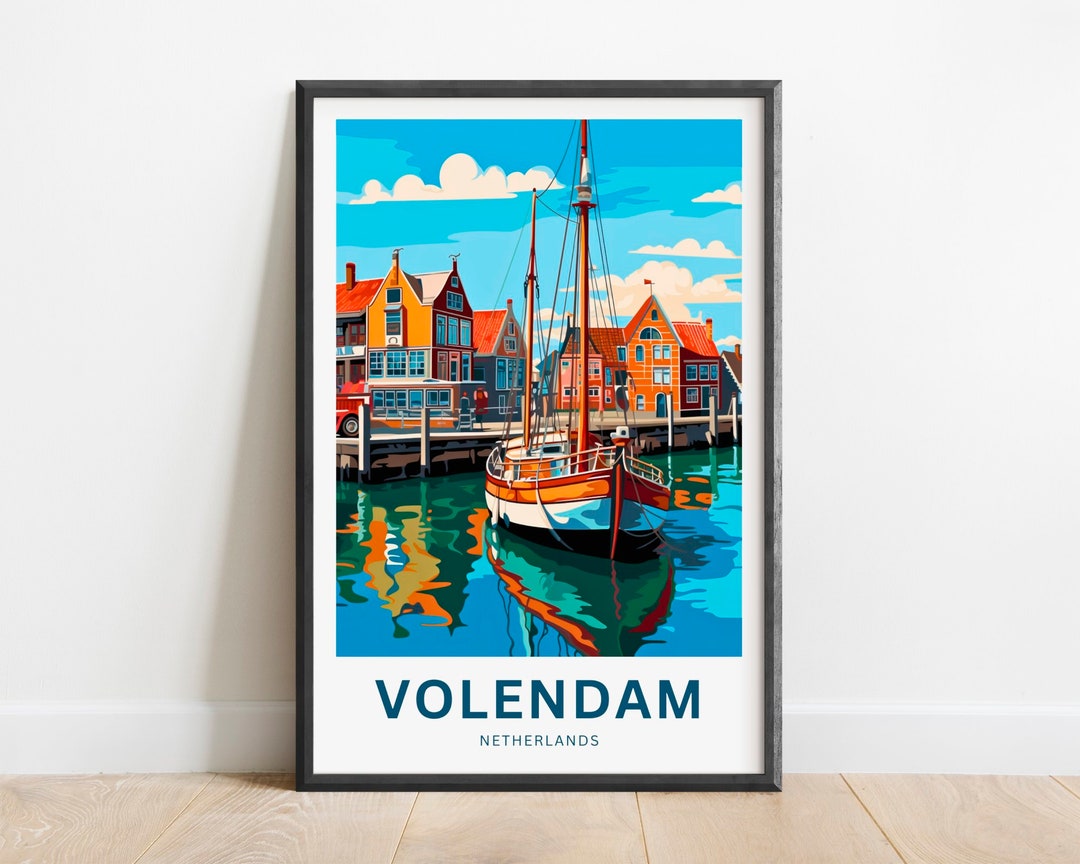 Volendam Travel Print - Volendam Poster, Netherlands Wall Art, Framed ...