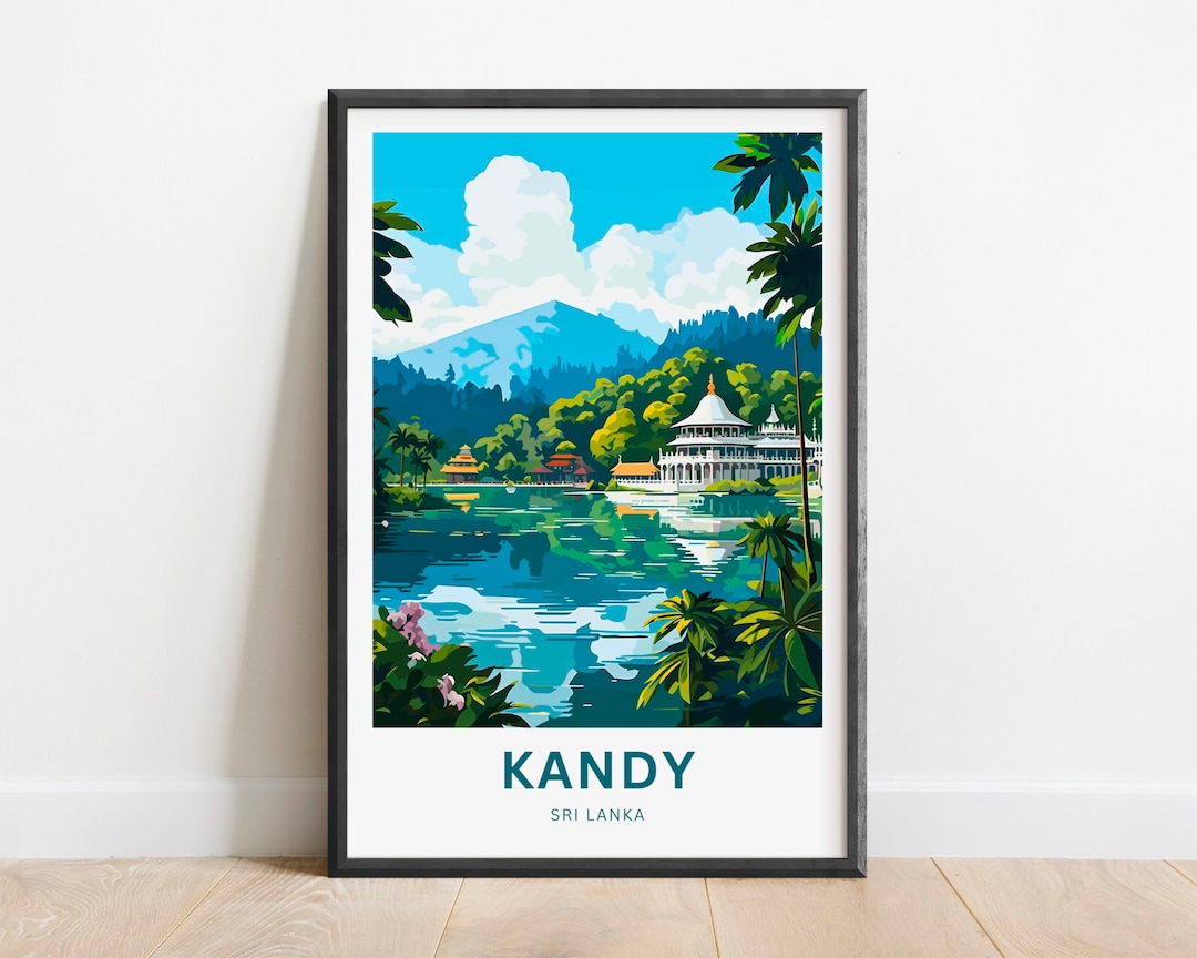 Kandy Travel Print Kandy Poster, Sri Lanka Wall Art, Framed Present ...