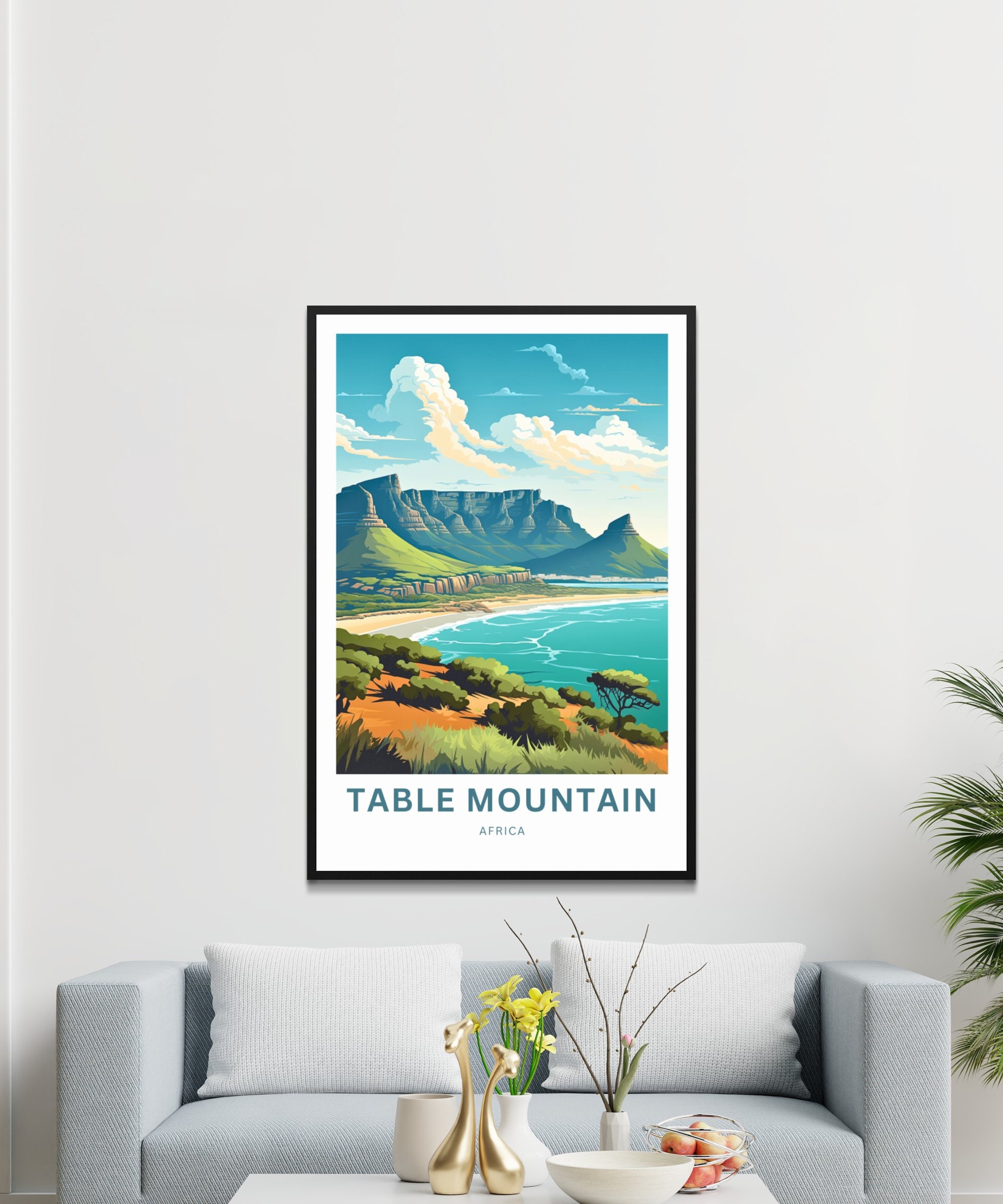 Table Mountain Travel Print Table Mountain Poster Africa - Etsy