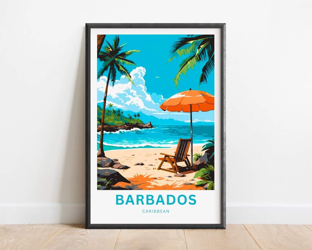 Barbados Travel Print - Barbados Poster, Caribbean Wall Art, Framed ...