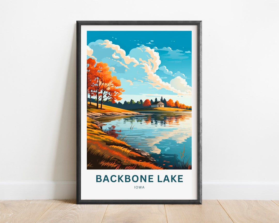 Backbone Lake Travel Print - Backbone Lake Poster, Iowa Wall Art ...