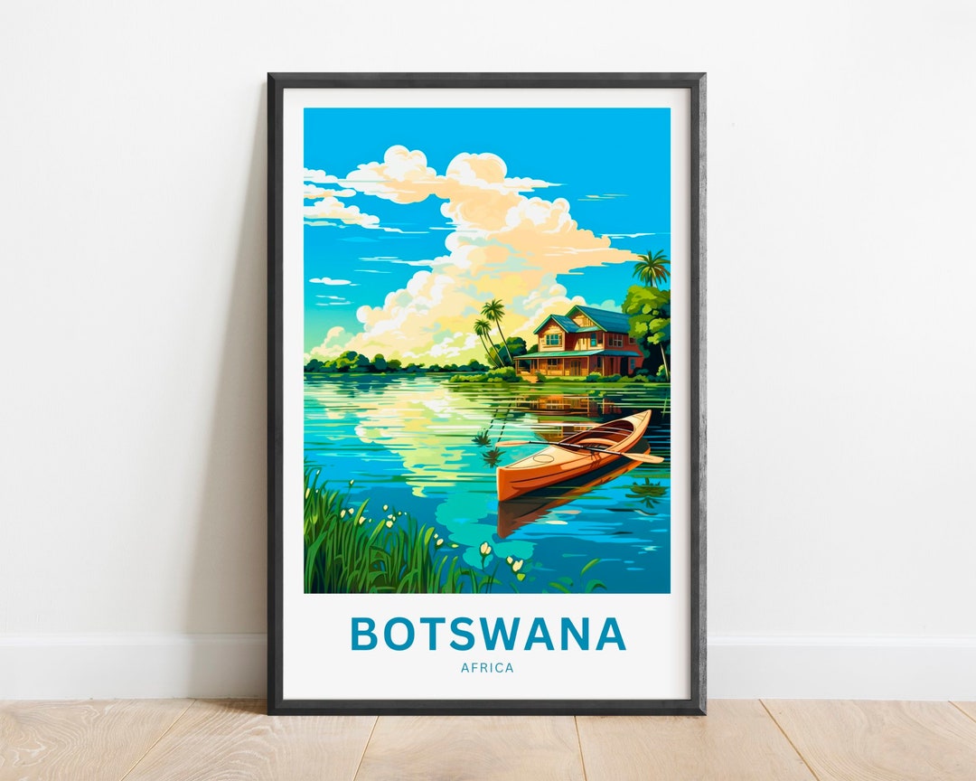 Botswana Travel Print - Botswana Poster, Africa Wall Art, Framed ...