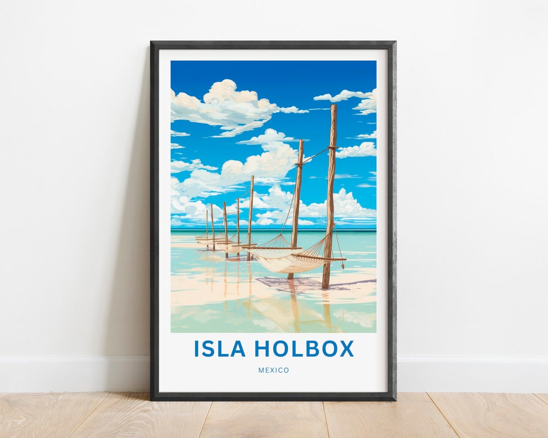 Isla Holbox Travel Print - Isla Holbox Poster, Mexico Wall Art, Framed ...