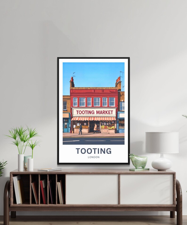 Tooting Travel Print - Tooting Poster, South London Wall Art, Framed ...