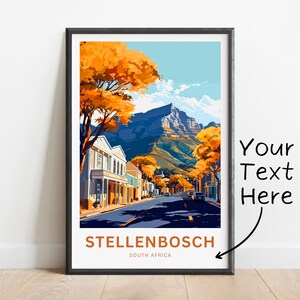 Personalized Stellenbosch Travel Print - Stellenbosch Poster, South ...