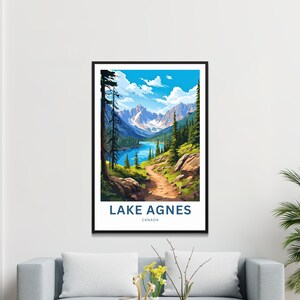 Lake Agnes Travel Print Lake Agnes Poster, Canada Wall Art, Framed ...