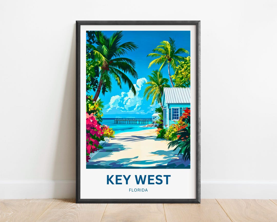 Key West Travel Print - Key West Poster, Florida Wall Art, Framed ...