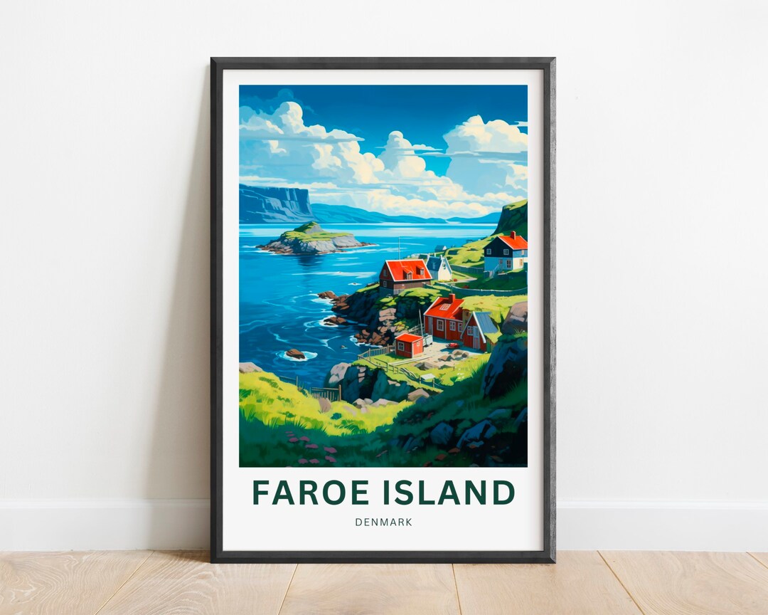 Faroe Island Travel Print - Faroe Island Poster, Denmark Wall Art ...