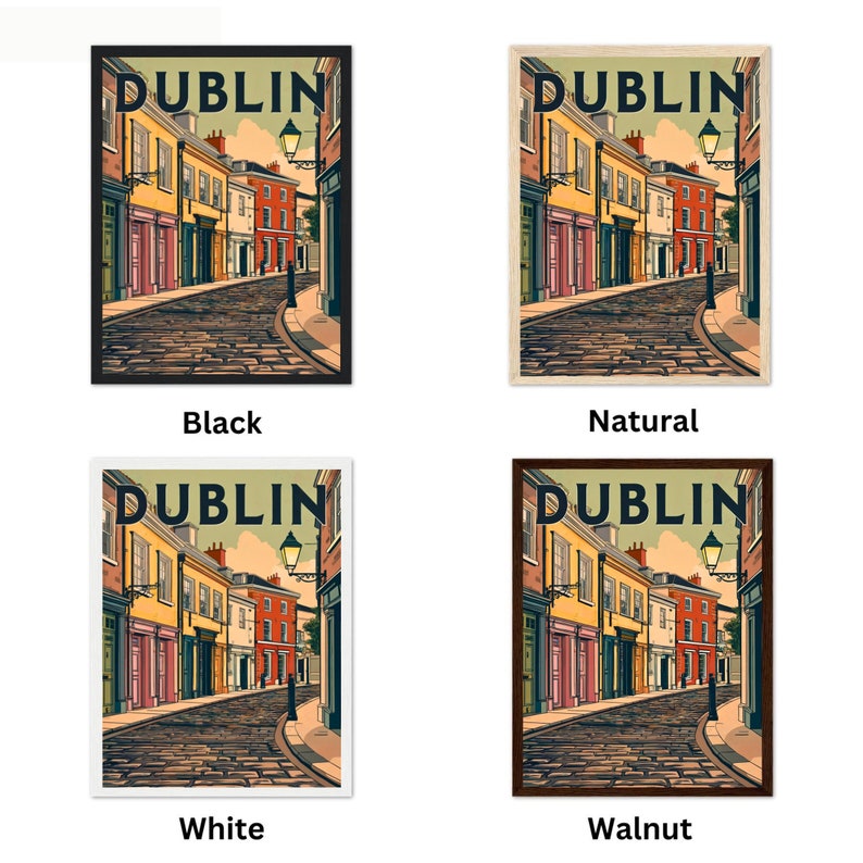 Dublin Vintage Travel Poster - Dublin Print, Ireland Wall Art, Framed ...
