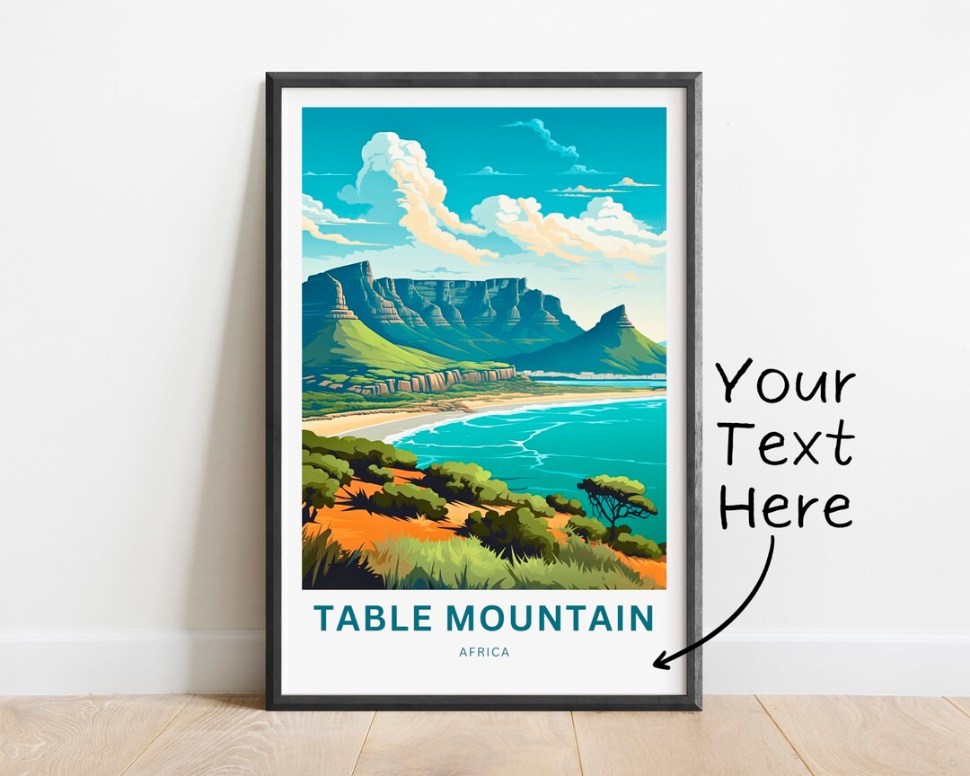 Personalized Table Mountain Travel Print Table Mountain Poster, Africa ...