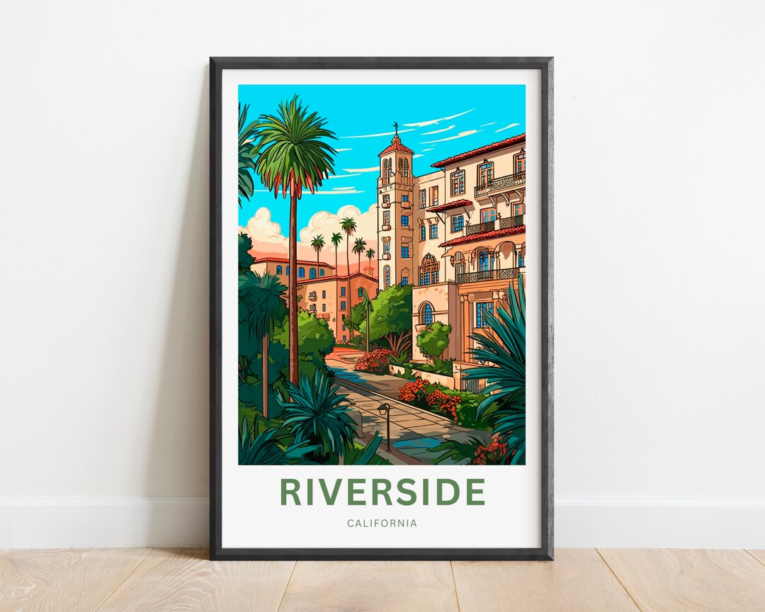 Riverside Travel Print - Riverside Poster, California Wall Art, Framed ...