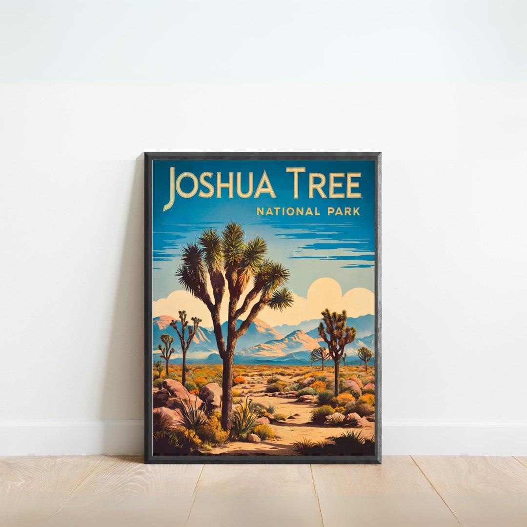 Joshua Tree Vintage Travel Poster - Joshua Tree Print, California Wall ...