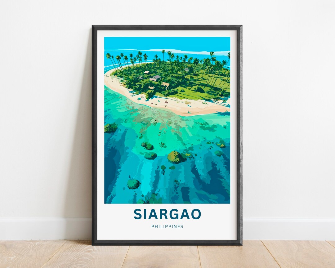 Siargao Travel Print - Siargao Poster, Philippines Wall Art, Framed ...