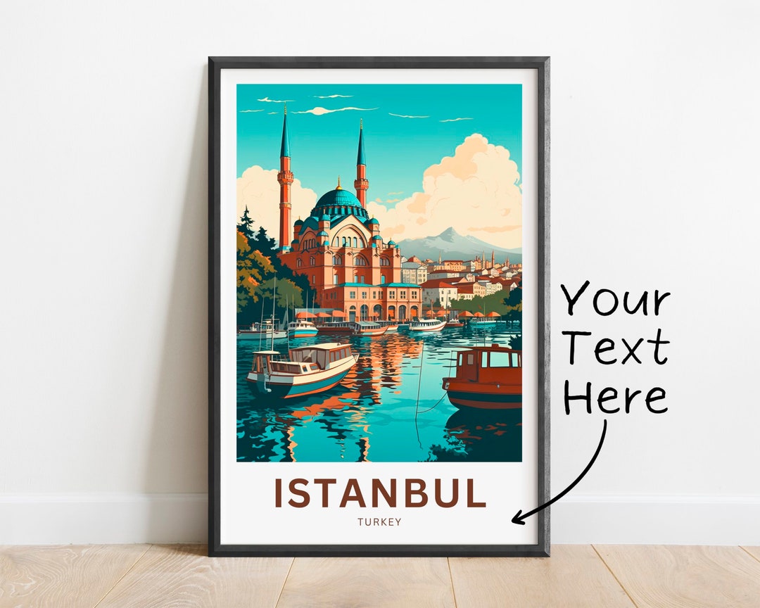 Personalized Istanbul Travel Print - Istanbul Poster, Turkey Wall Art ...