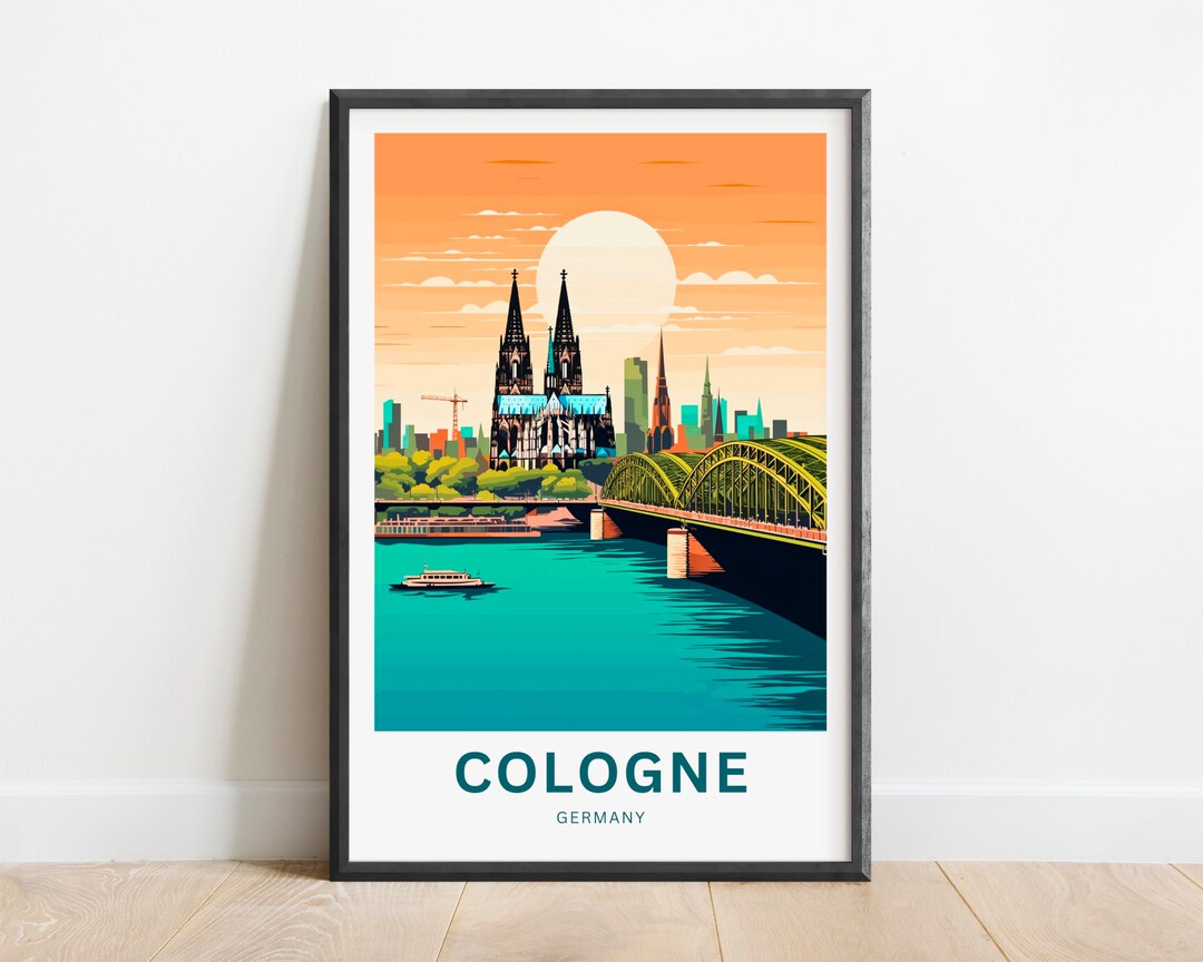 Cologne Travel Print Cologne Poster, Germany Wall Art, Framed Present ...