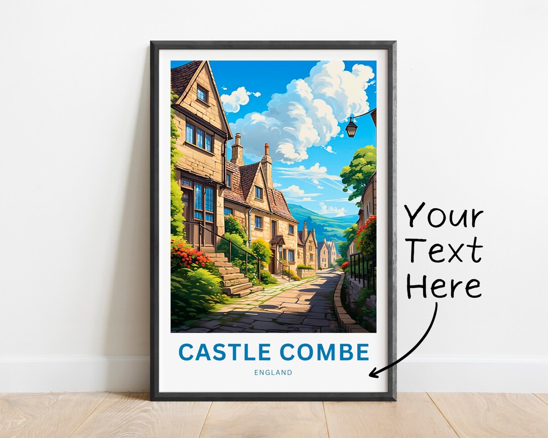 Personalized Castle Combe Travel Print - Castle Combe Poster, England ...