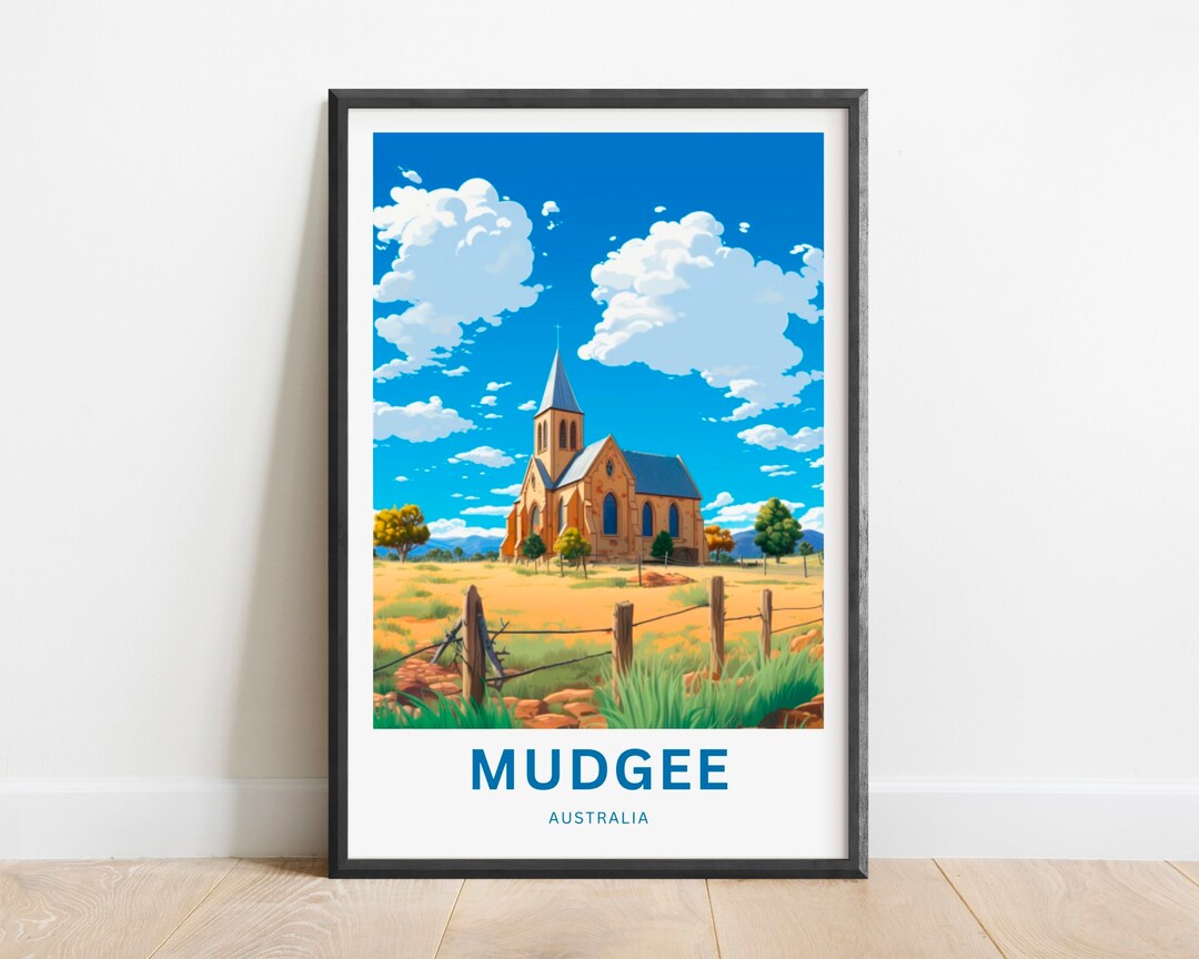 Mudgee Travel Print - Mudgee Poster, Australia Wall Art, Framed Present ...