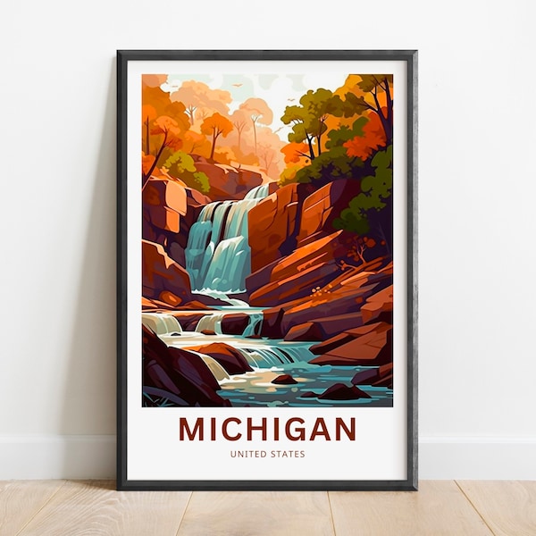 Michigan Poster - Etsy