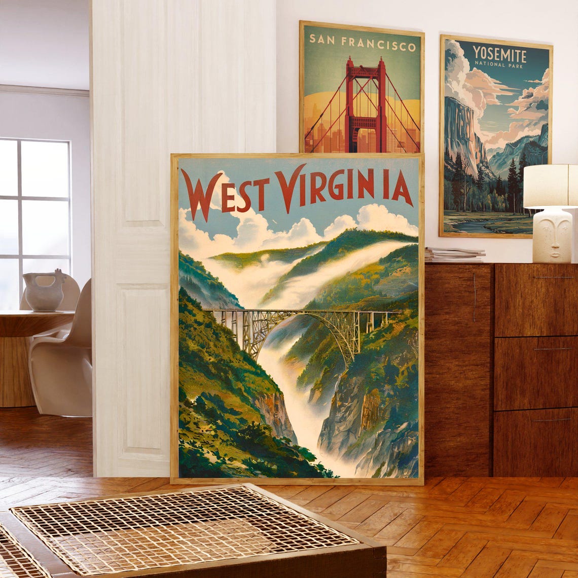West Virginia Vintage Travel Poster - West Virginia Print, Appalachian ...