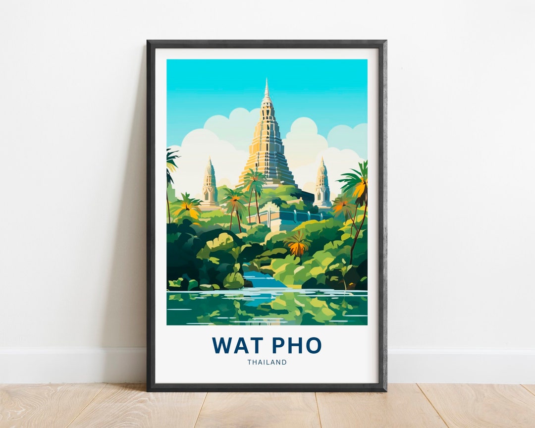 Wat Pho Travel Print - Wat Pho Poster, Thailand Wall Art, Framed ...