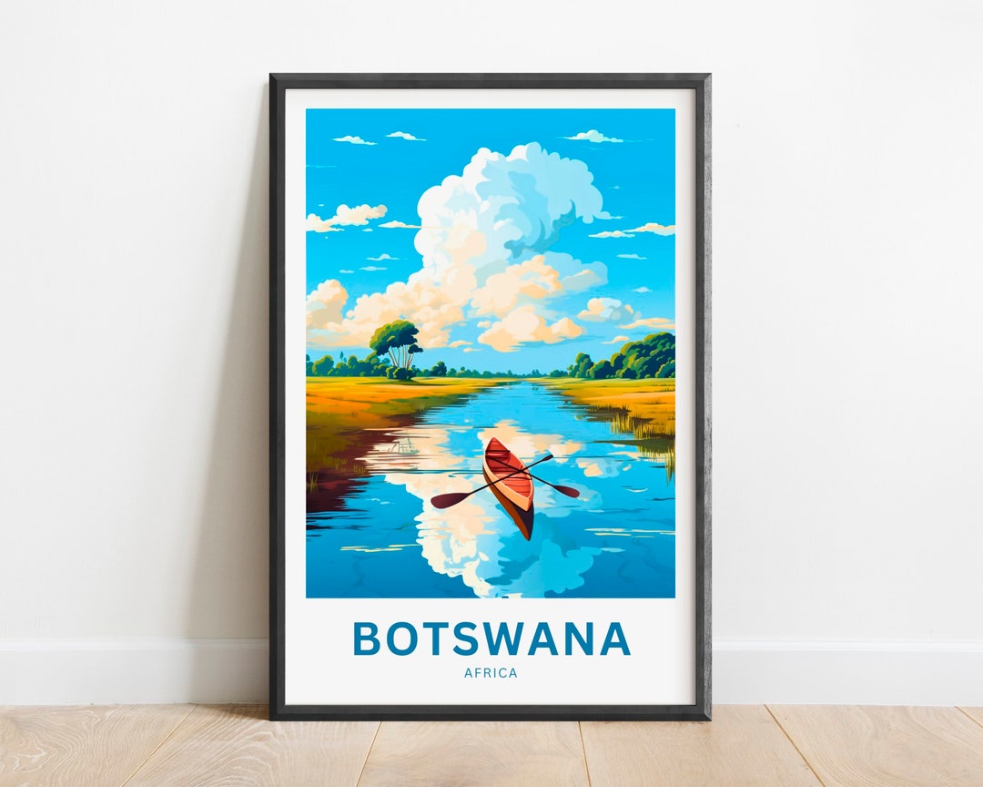 Botswana Travel Print - Botswana Poster, Africa Wall Art, Framed ...
