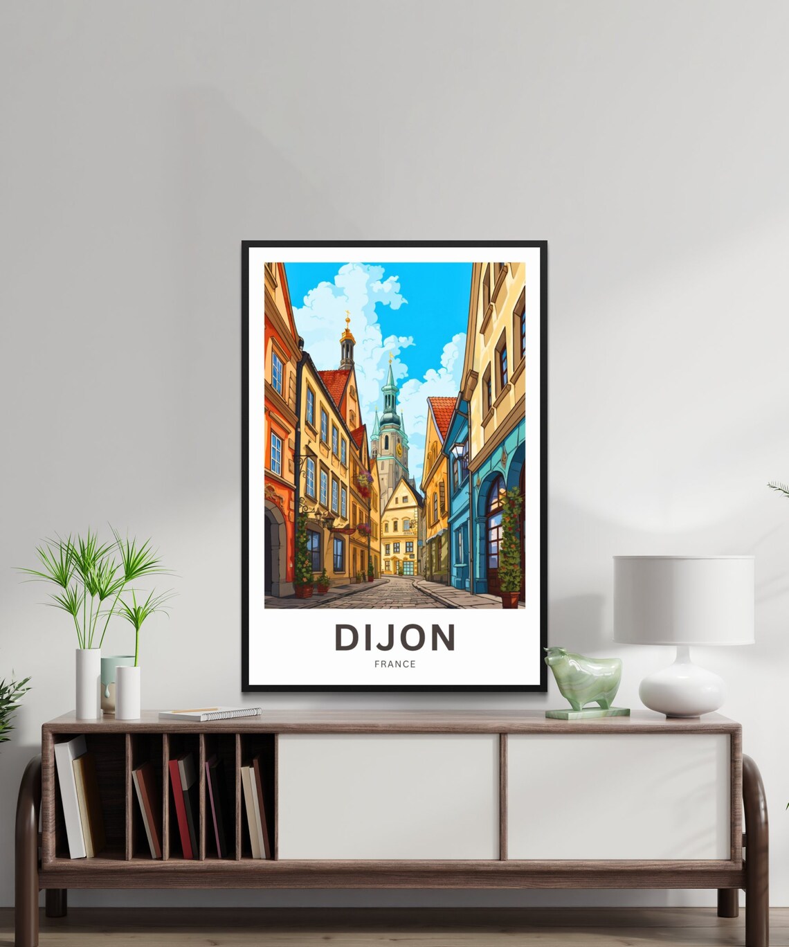 Dijon Travel Print - Dijon Poster, France Wall Art, Framed Present ...