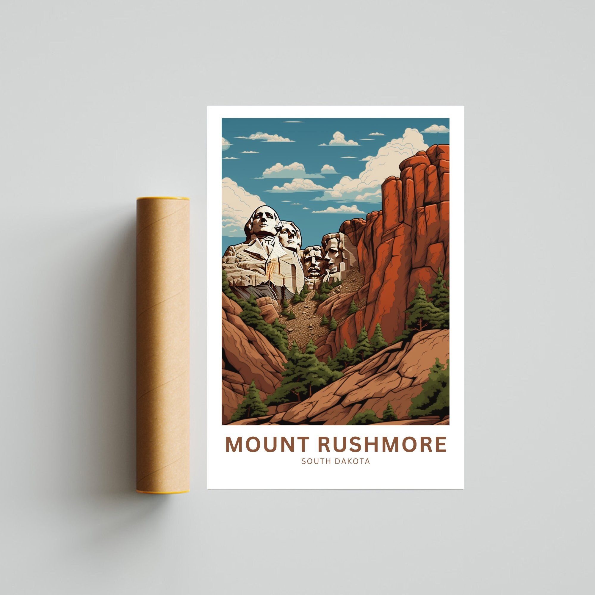Mount Rushmore Travel Print South Dakota Poster Mount - Etsy
