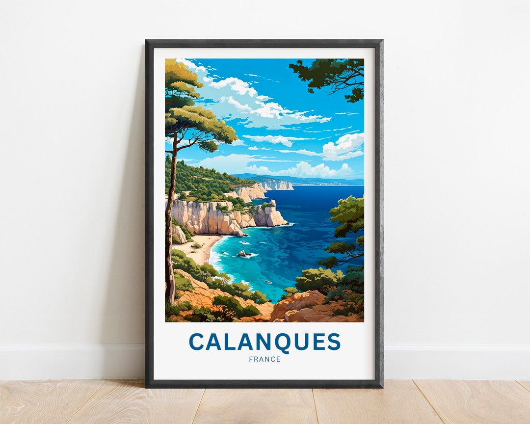 Calanques Travel Print - Calanques Poster, France Wall Art, Framed ...