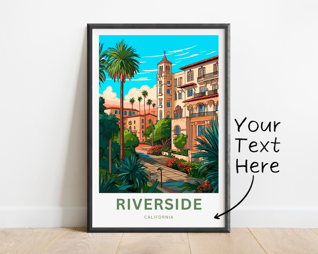 Personalized Riverside Travel Print - Riverside Poster, California Wall ...