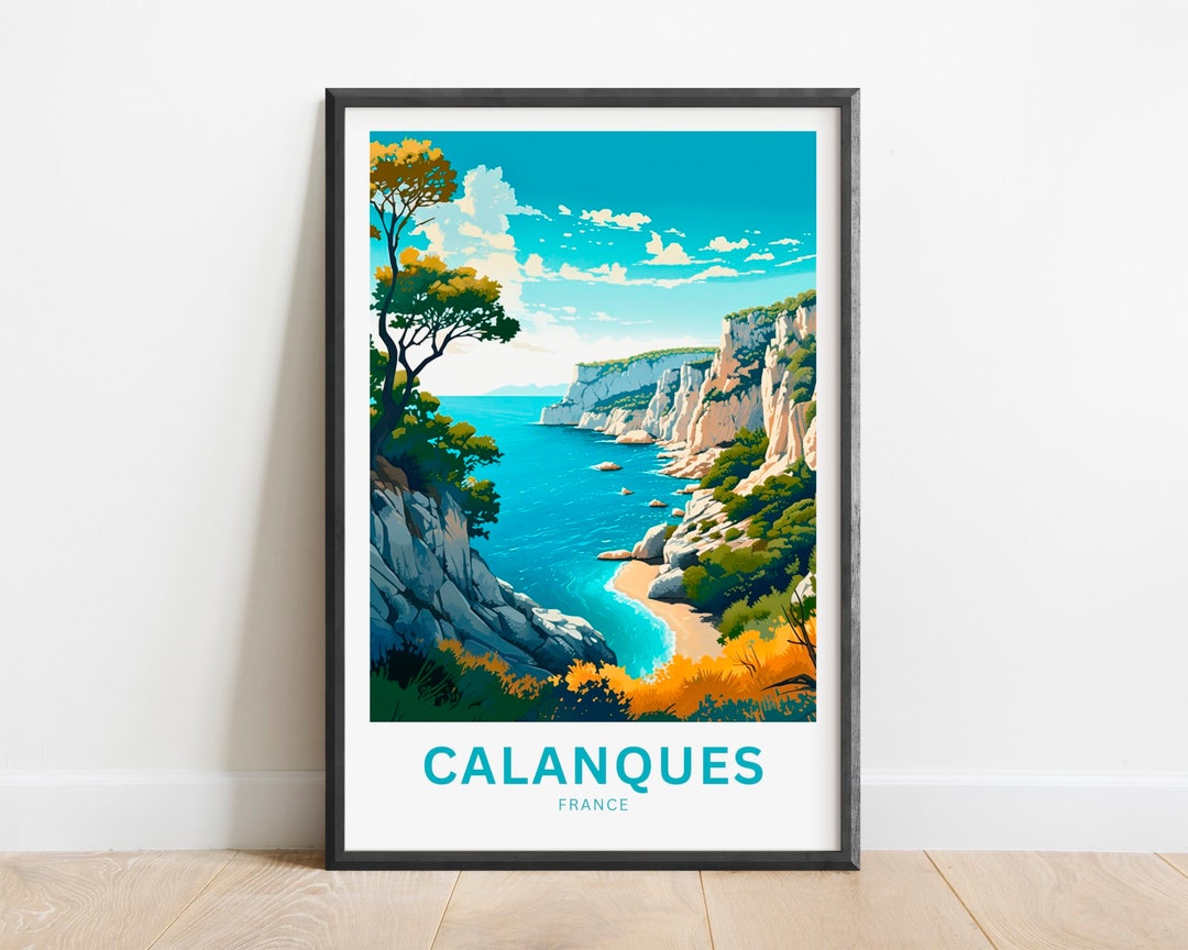 Calanques Travel Print - Calanques Poster, France Wall Art, Framed ...