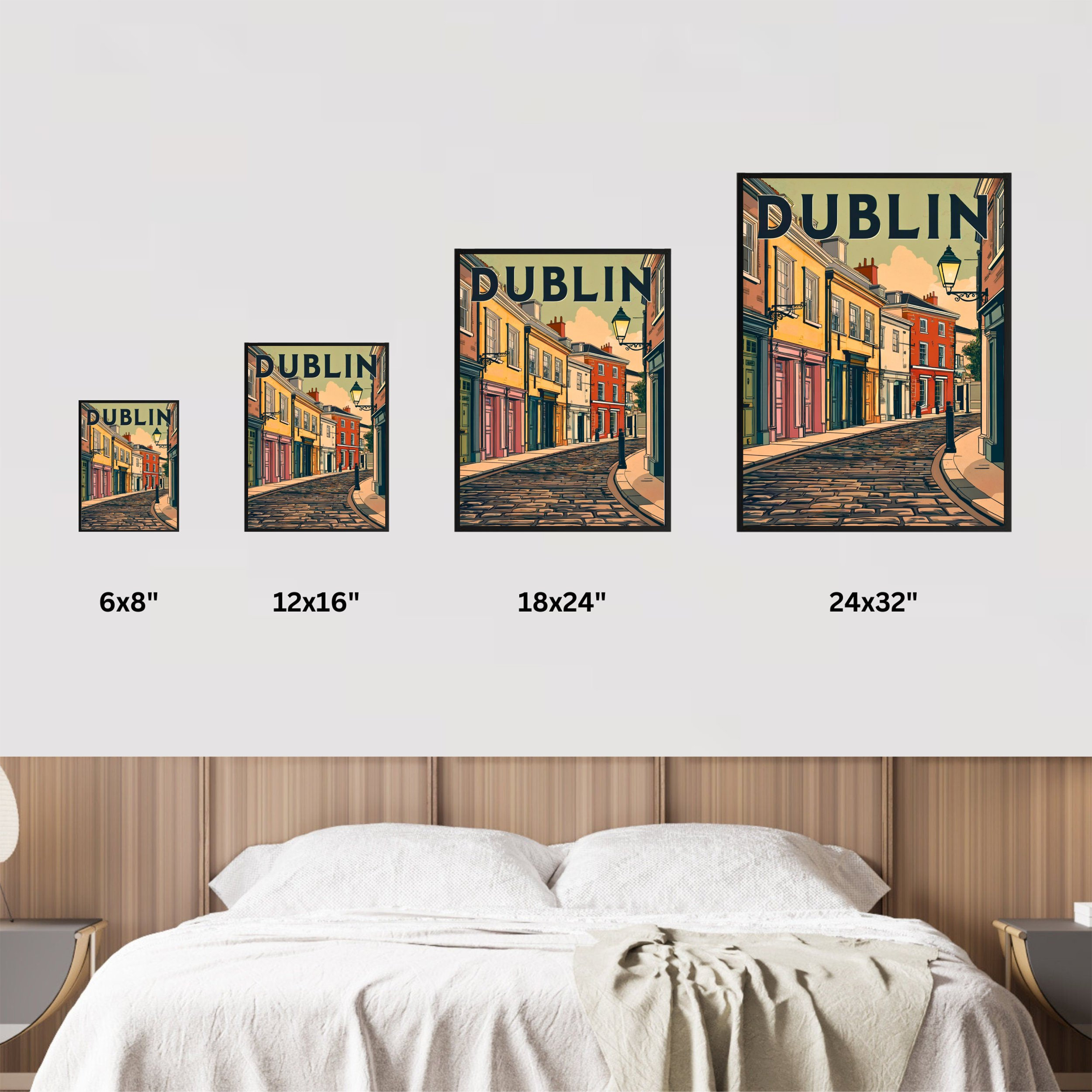 Dublin Vintage Travel Poster - Dublin Print, Ireland Wall Art, Framed ...