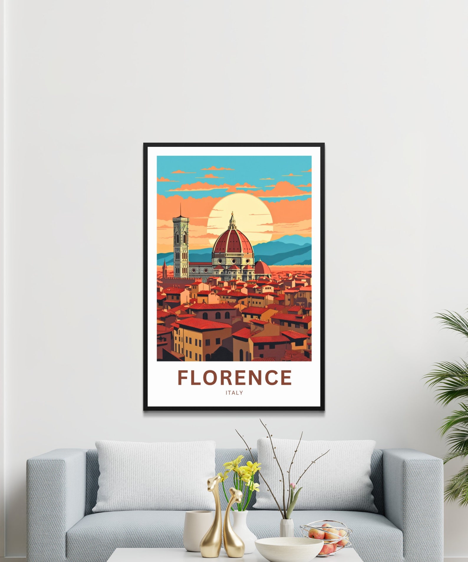 Florence Travel Print - Florence Poster, Italy Wall Art, Framed Present ...