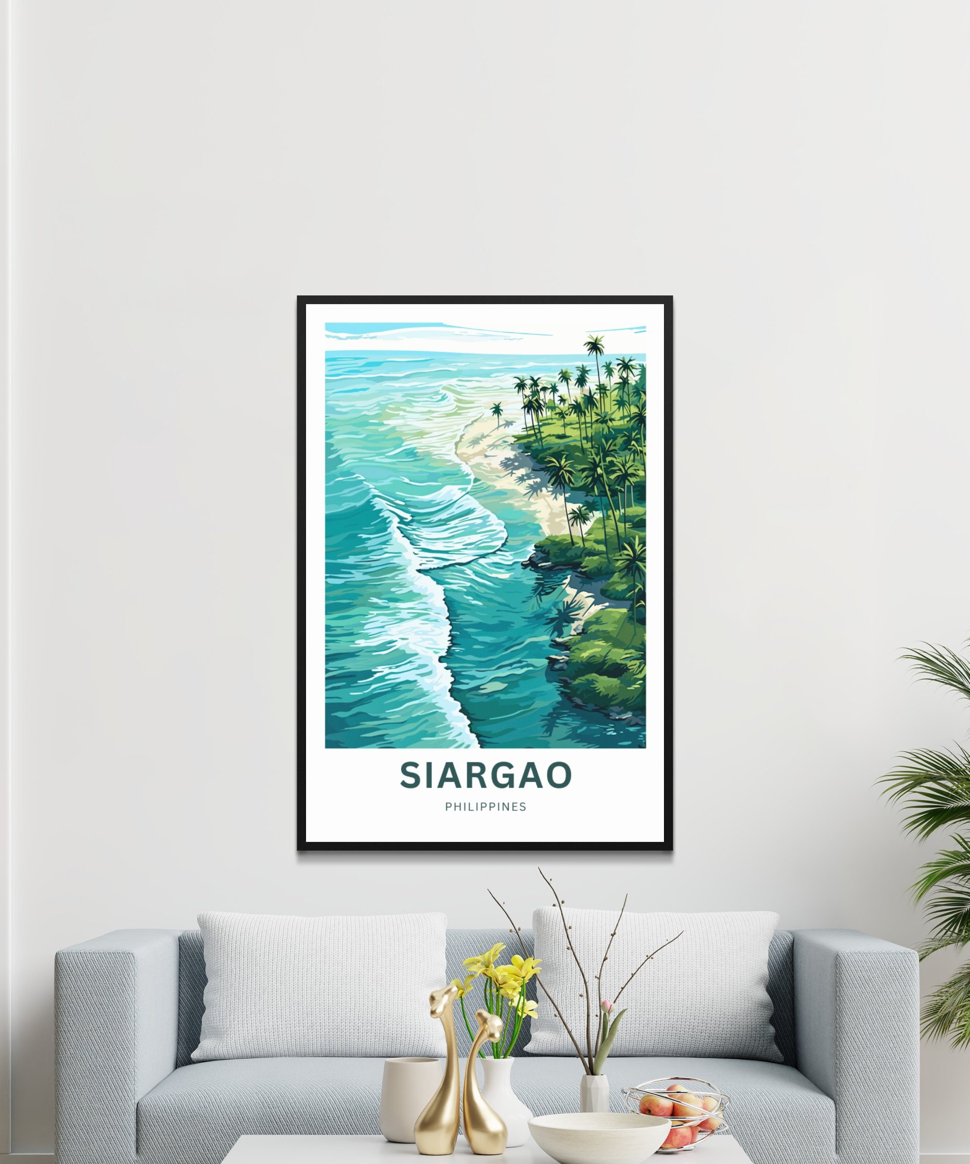 Siargao Travel Print - Siargao Poster, Philippines Wall Art, Framed ...