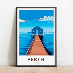 Perth Travel Print - Perth Poster, Australia Wall Art, Framed Present ...