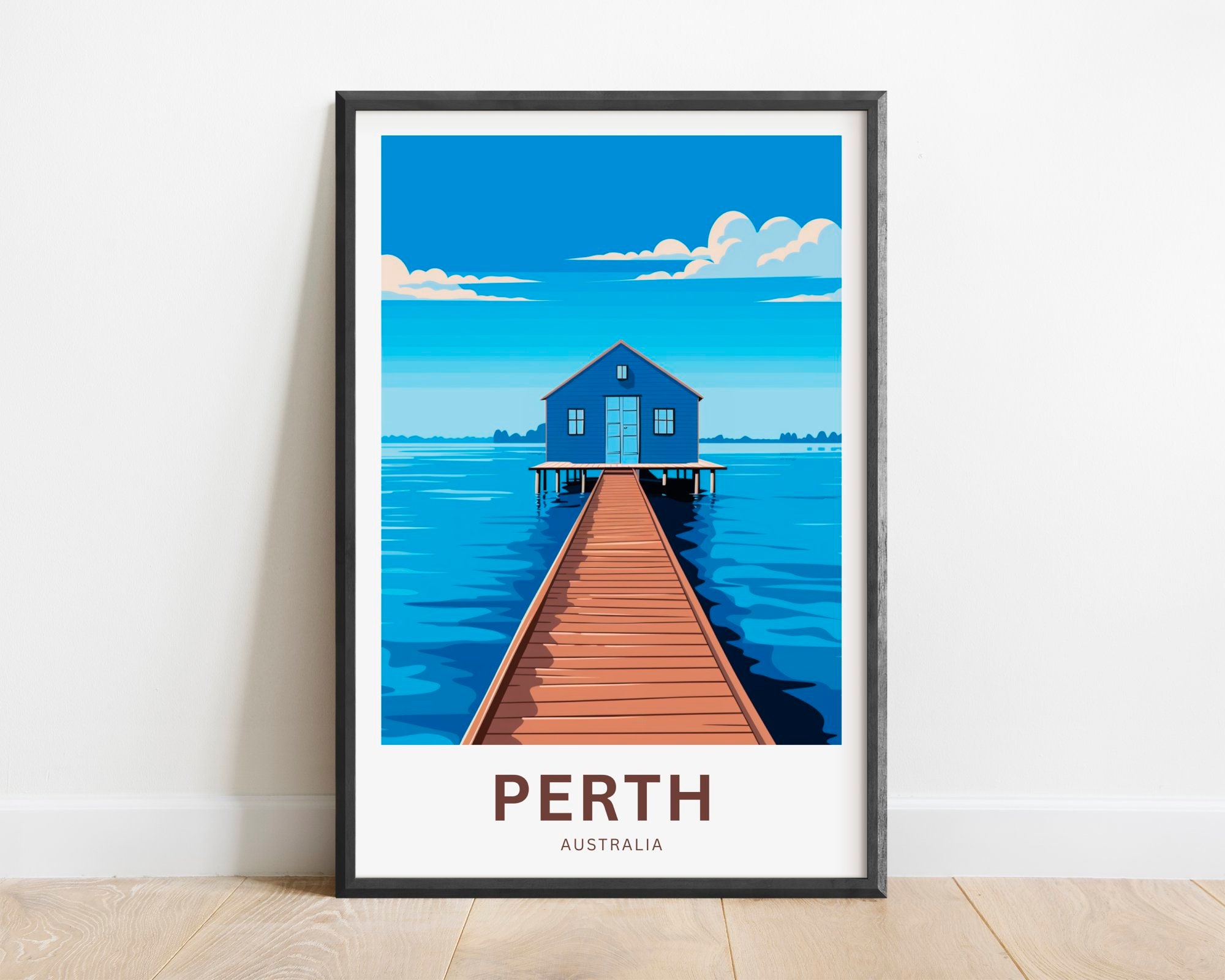 Perth Travel Print - Perth Poster, Australia Wall Art, Framed Present ...