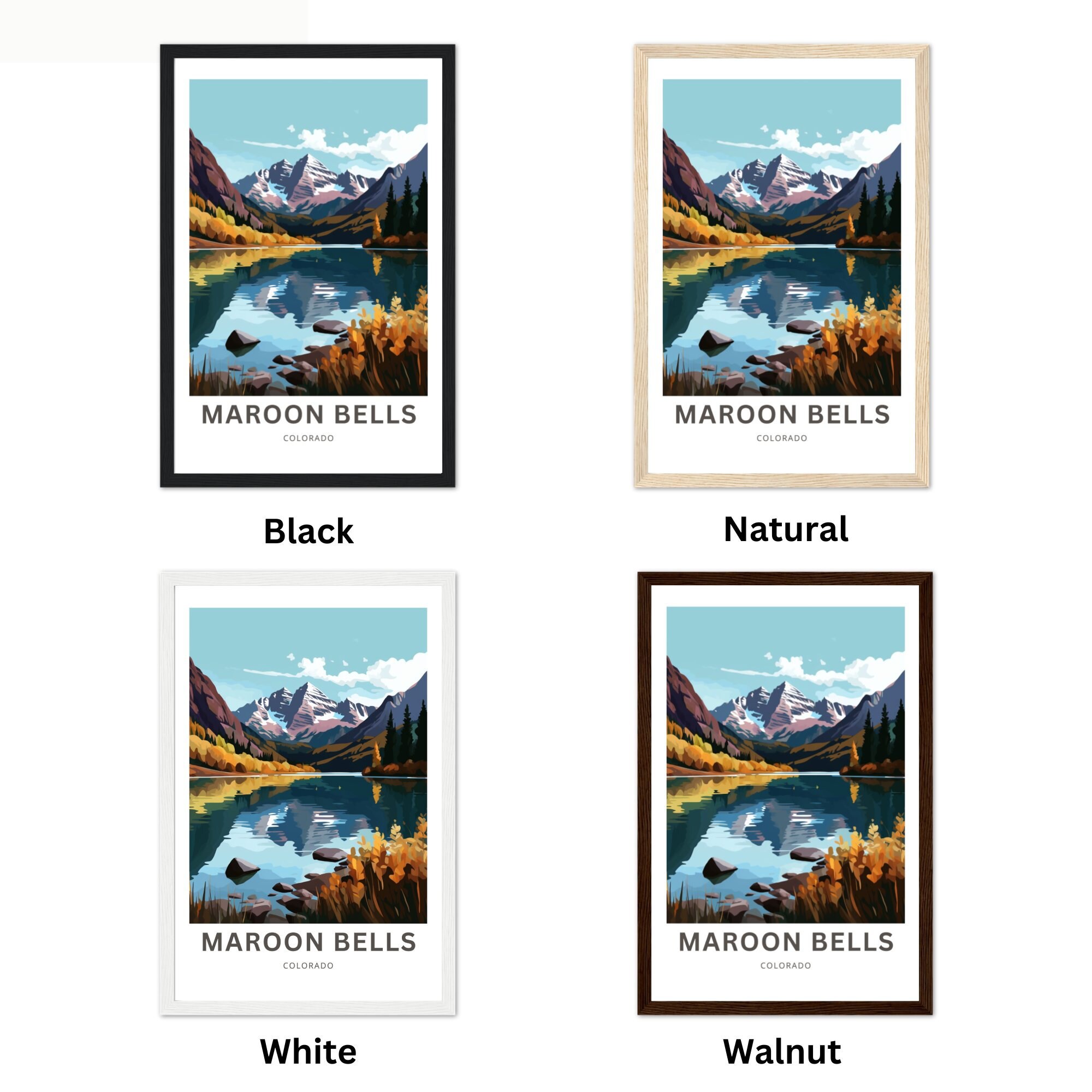 Personalized Maroon Bells Travel Print Maroon Bells Poster - Etsy