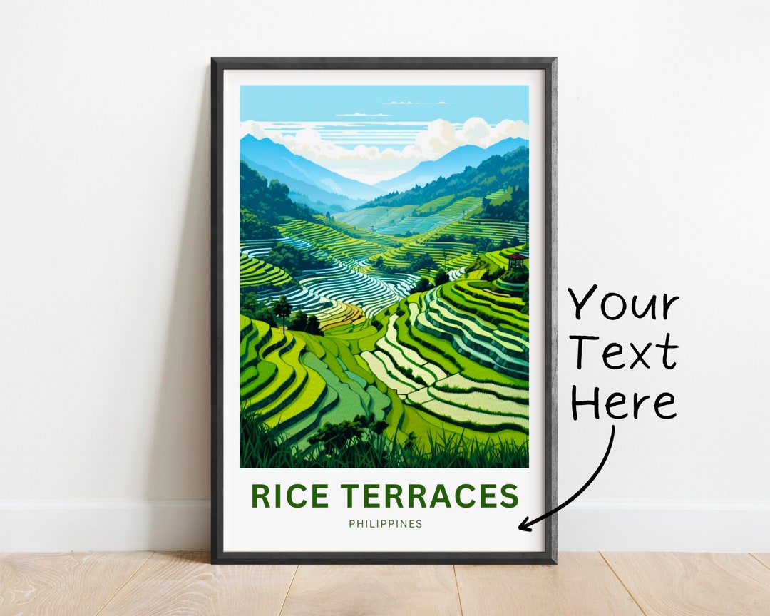 Personalized Rice Terraces Travel Print Rice Terraces Poster ...