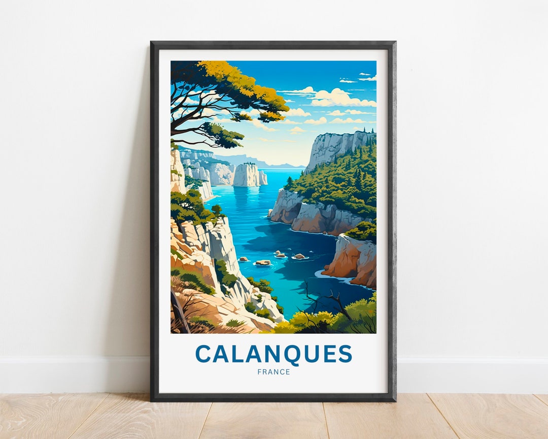 Calanques Travel Print - Calanques Poster, France Wall Art, Framed ...