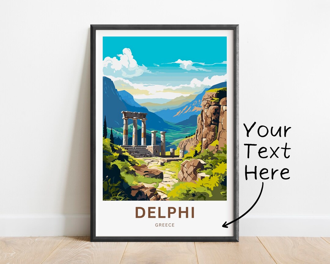 Personalized Delphi Travel Print Delphi Poster, Greece Wall Art, Framed Present, Gift Greece ...