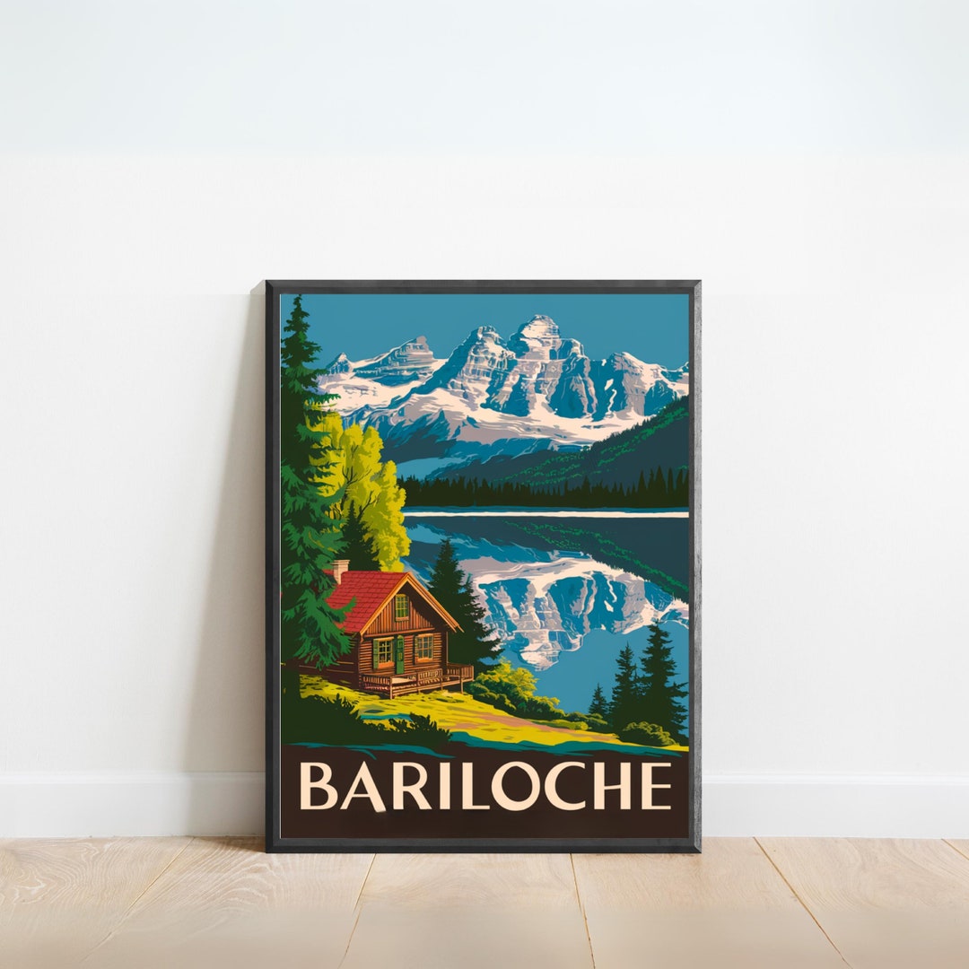 Bariloche Vintage Travel Poster - Bariloche Print, Argentina Vintage ...