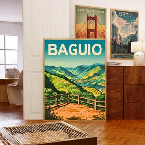 Baguio City Vintage Travel Poster Baguio City Print, Philippines Wall ...
