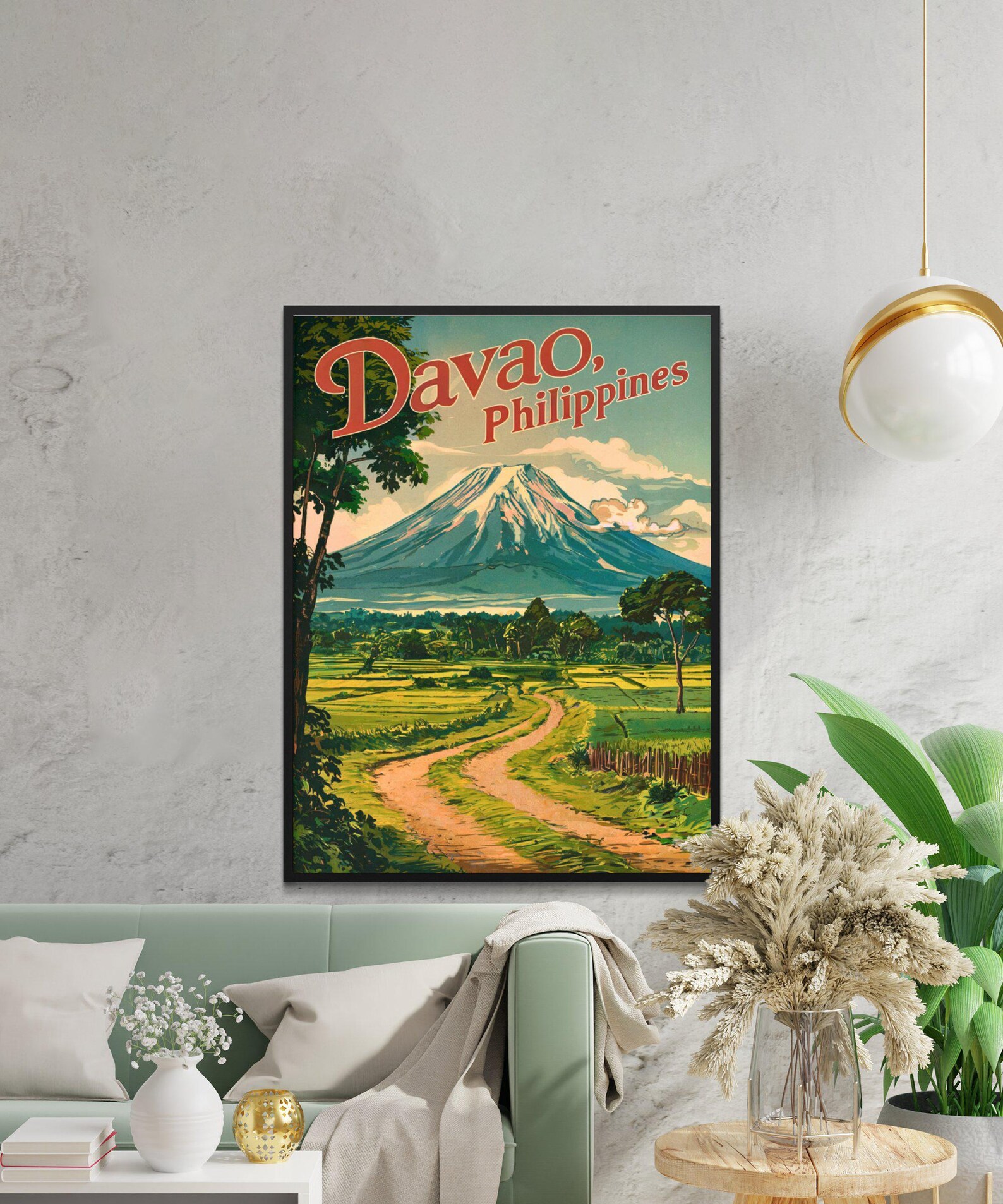 Davao Vintage Travel Poster - Davao Print, Philippines Wall Art, Framed ...